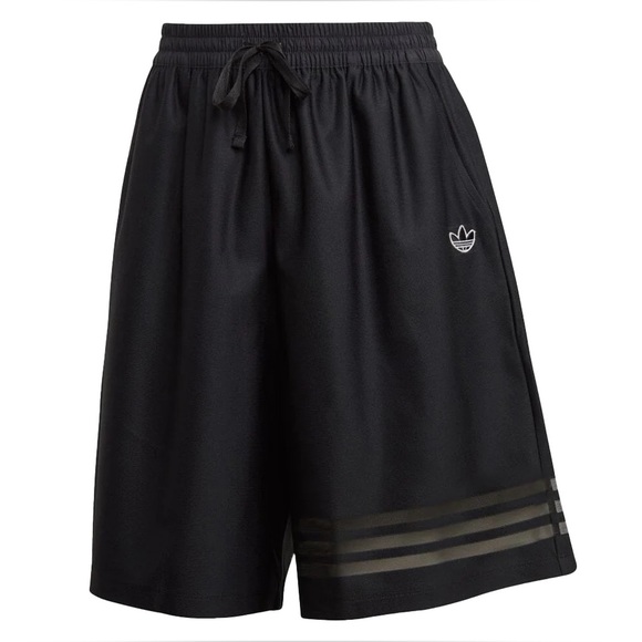 adidas | Shorts | Adidas Black Logo Shorts W Transparent 3stripes ...
